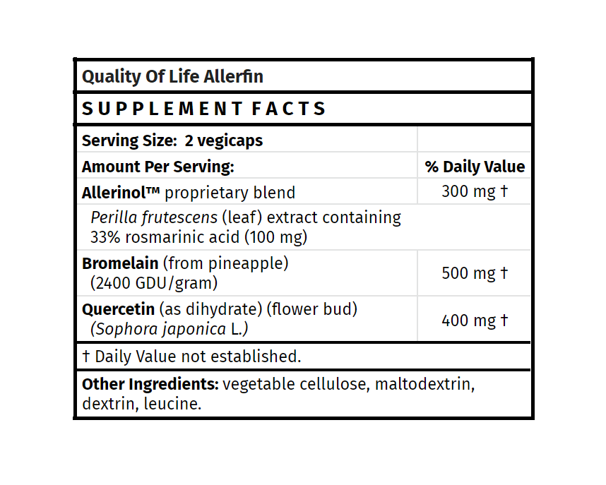 Allerfin 60 VegiCaps – Olive May Health Food
